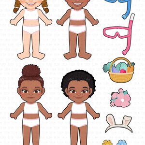 Paper Dolls Girls Clipart, Casual Clothes, Summer Clothes, Winter ...