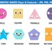 Geometric Shapes Clipart, Basic Shapes Flashcards, Kawaii Shapes ...