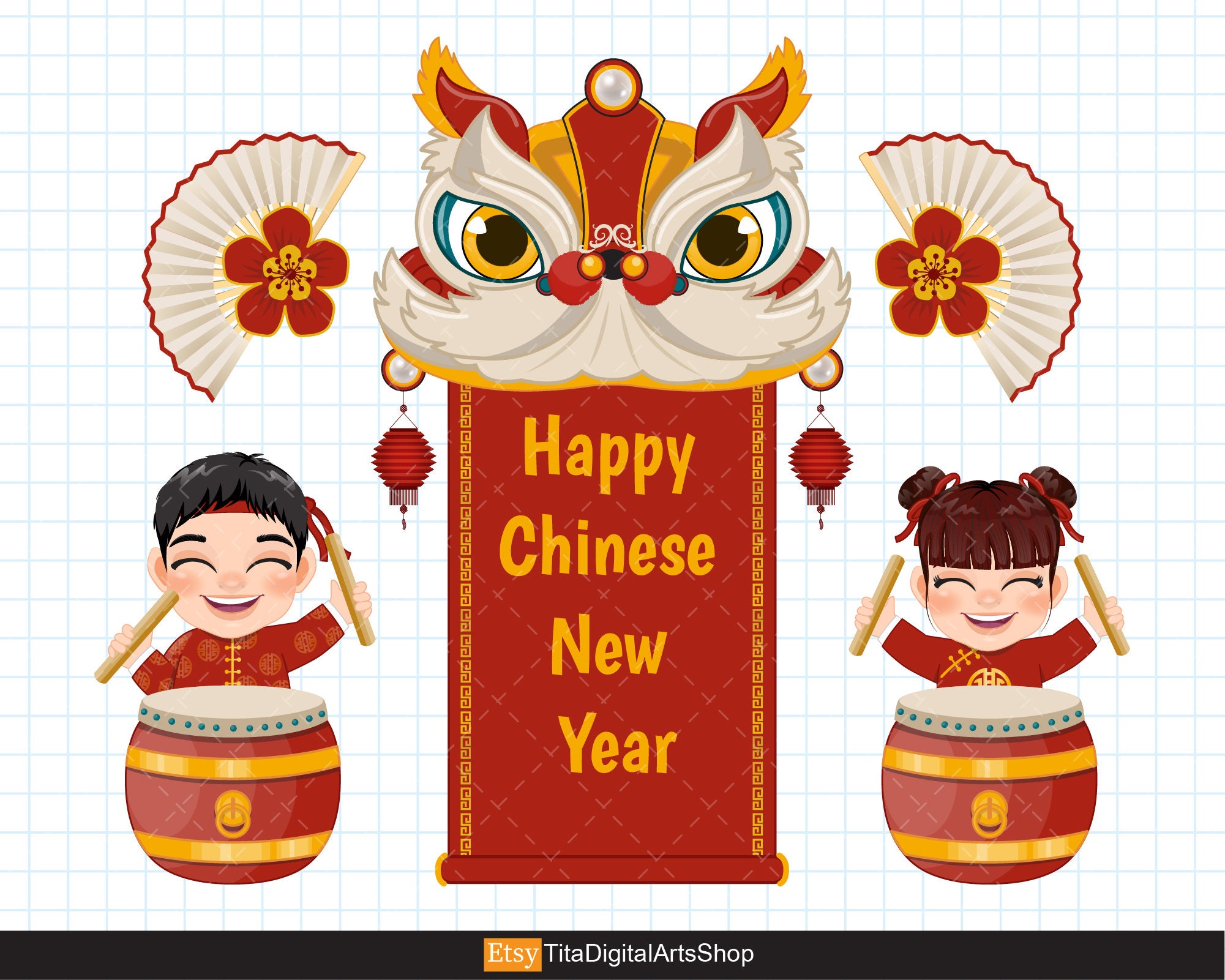 Chinese New Year Clipart, Chinese Clipart, New Year Clipart, Lunar New ...