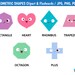 Geometric Shapes Clipart, Basic Shapes Flashcards, Kawaii Shapes ...