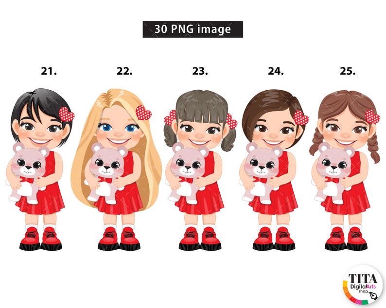 Valentine's Day Clipart Valentine Kids Clipart Boy and - Etsy