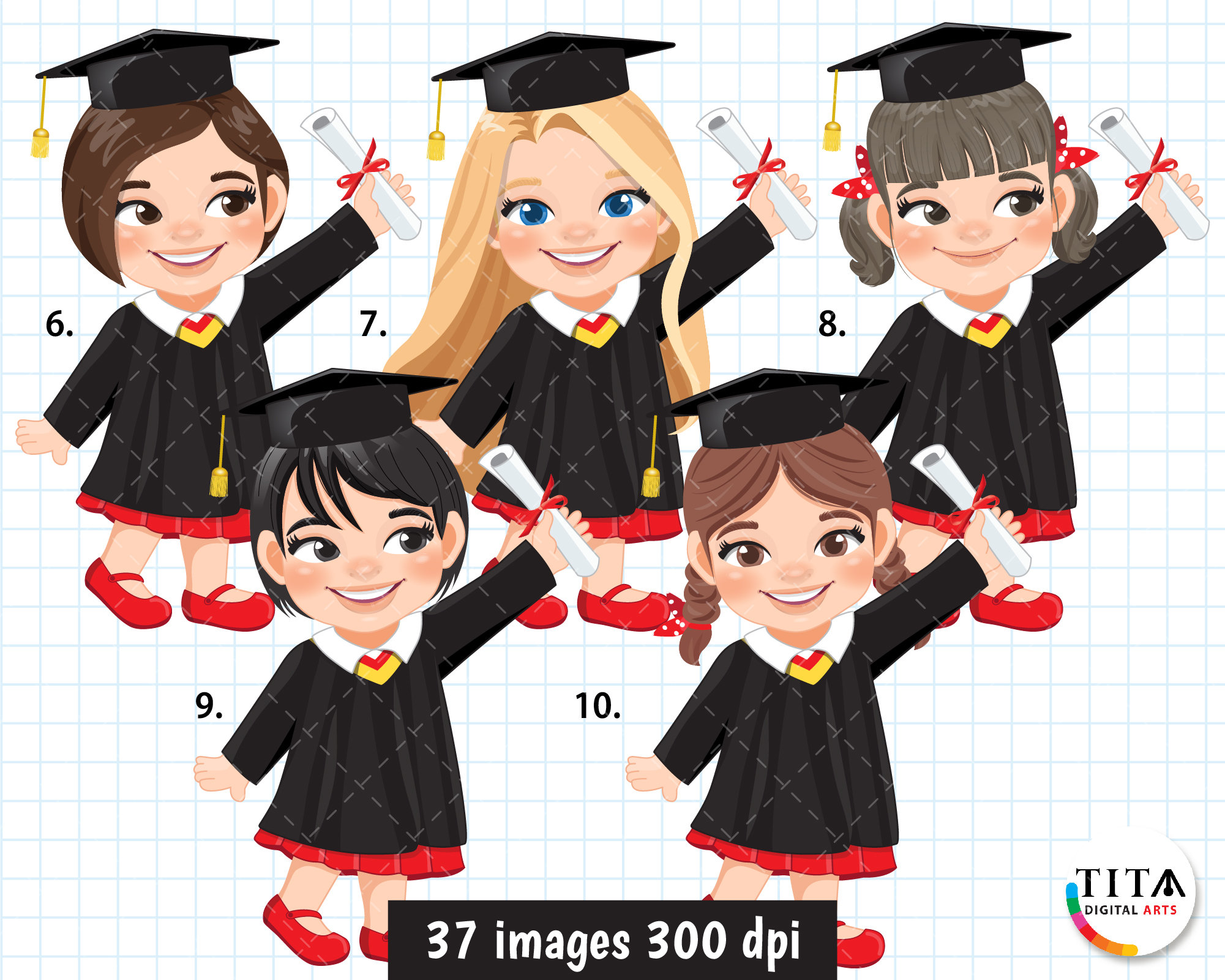 Graduation Kids Clipart, Student PNG, Graduation Girls and Boys ...