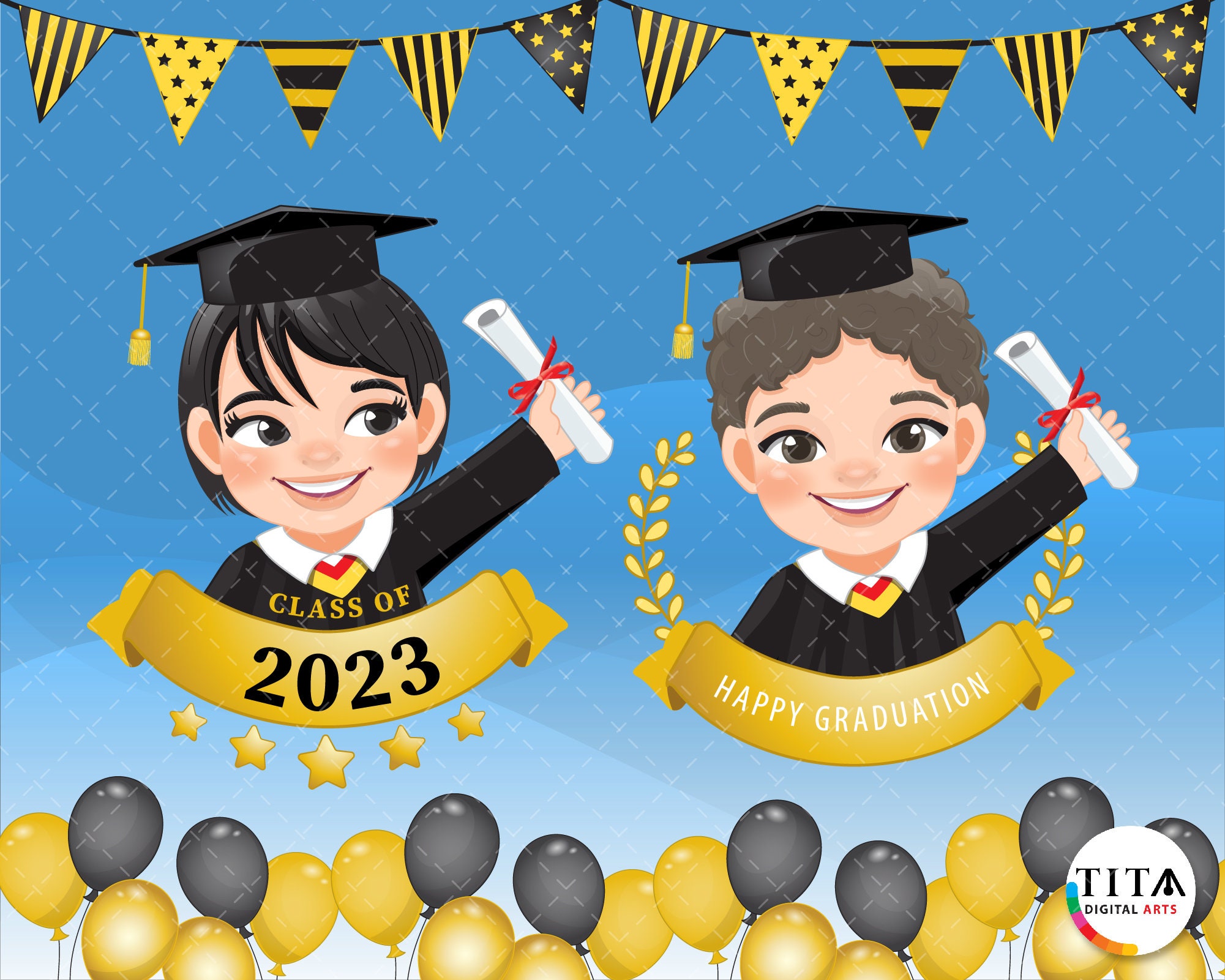 Graduation Kids Clipart, Student PNG, Graduation Girls and Boys ...