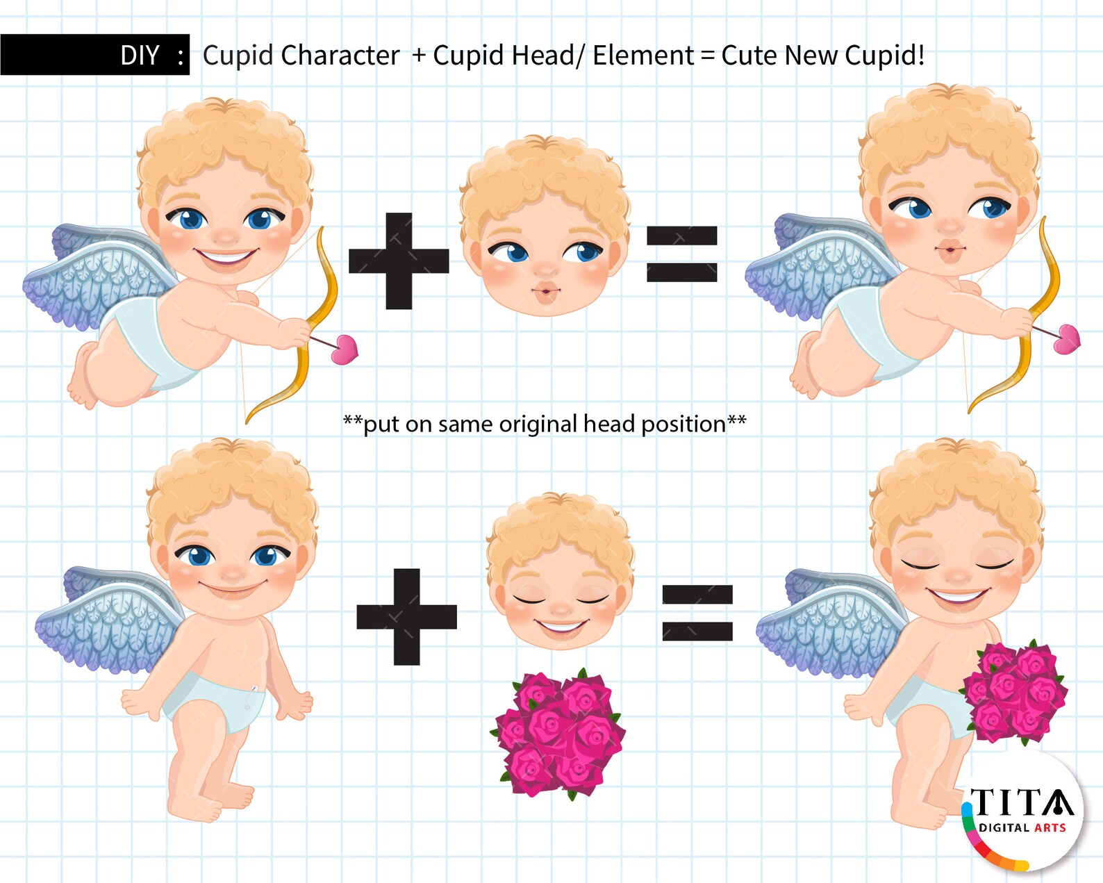 Valentine's Day Cupid Clipart, Valentines Day Love Clipart, Baby Angel ...