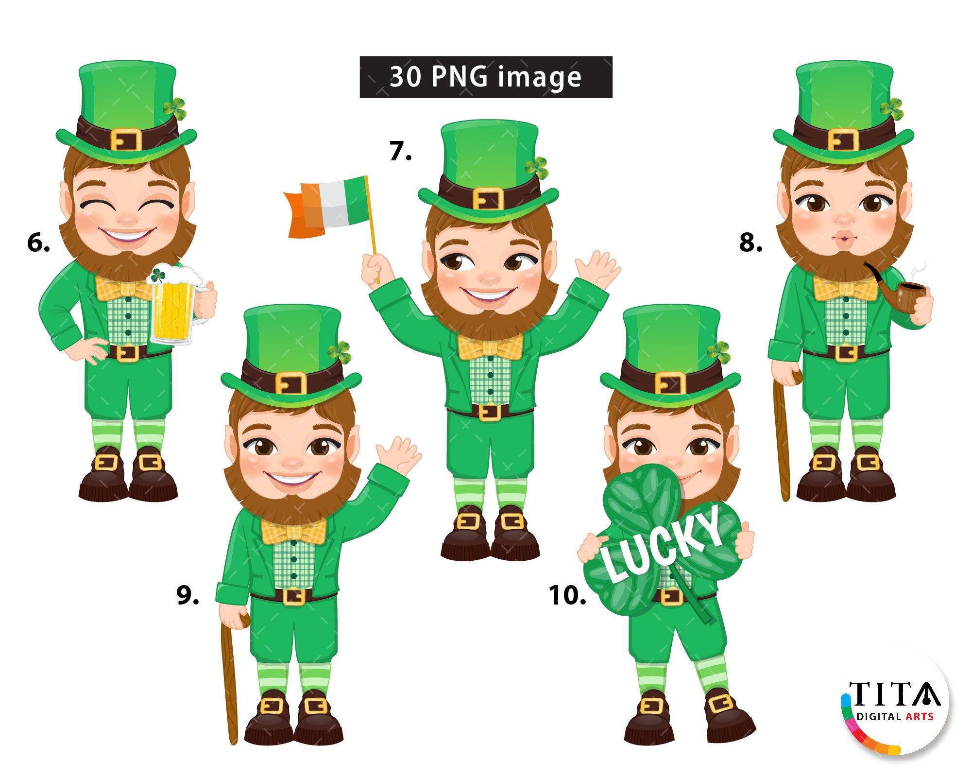 St. Patrick Day Clipart Leprechaun Clipart Saint - Etsy