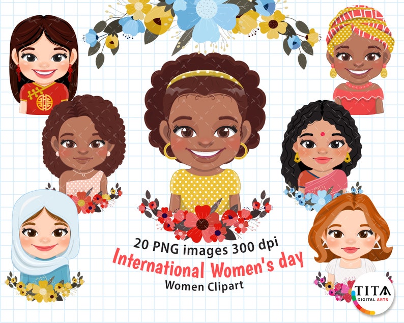 Women's Day Clipart, International Women's Day, Asian Women, Indian ...