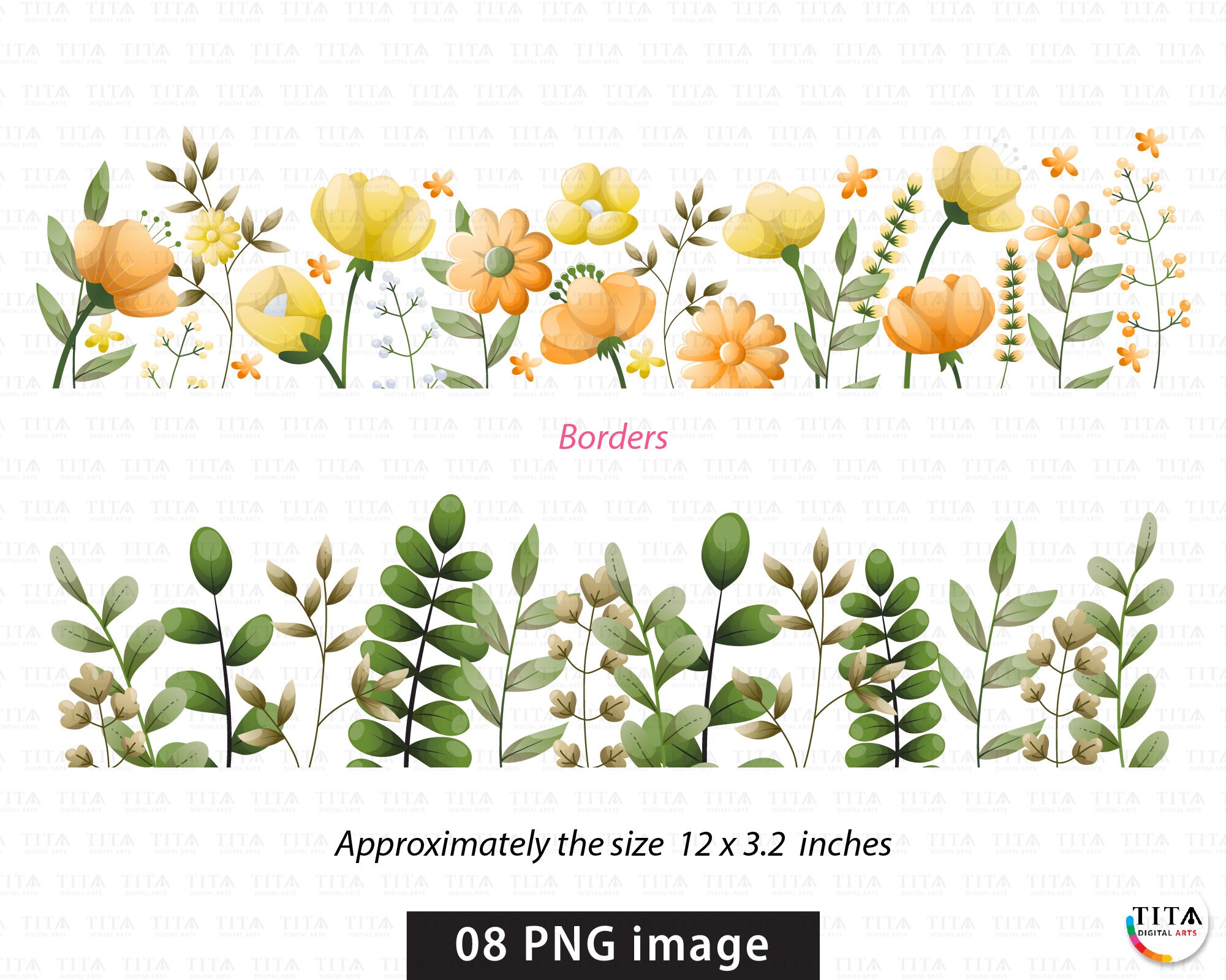 Spring Borders and Frames Clipart, Floral Frame Clipart, Floral Border ...