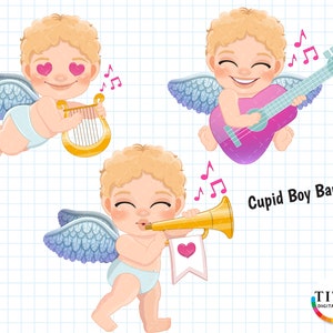 Valentine's Day Cupid Clipart, Valentines Day Love Clipart, Baby Angel ...