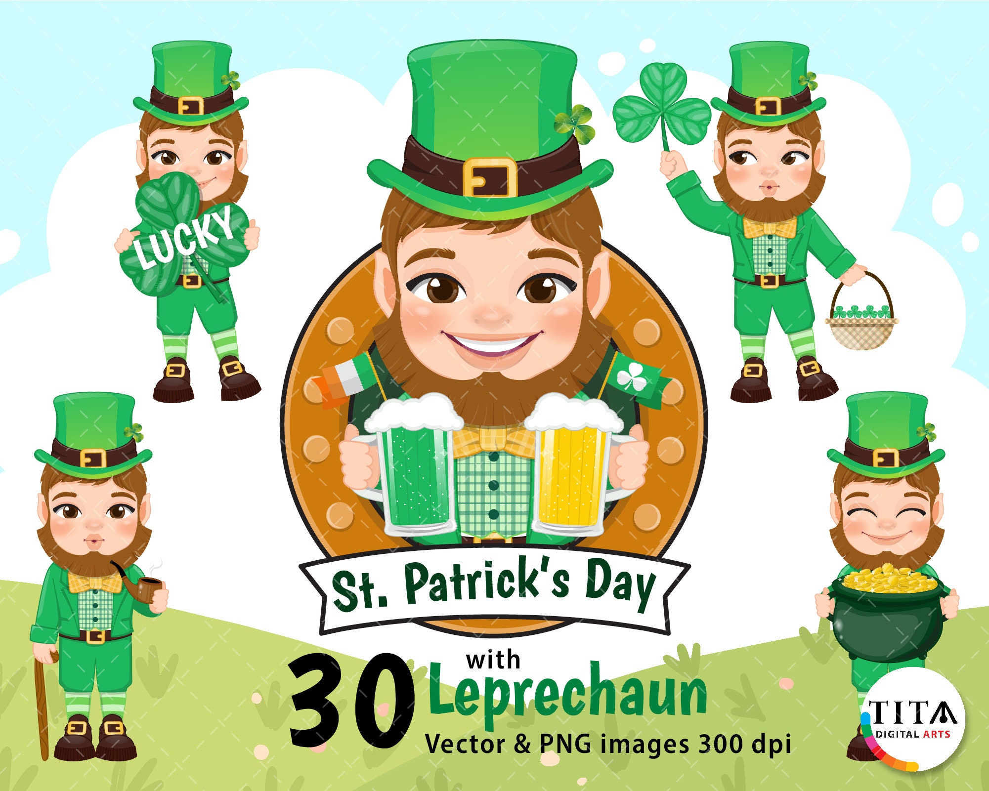 St. Patrick Day Clipart, Leprechaun Clipart, Saint Patrick's Day ...