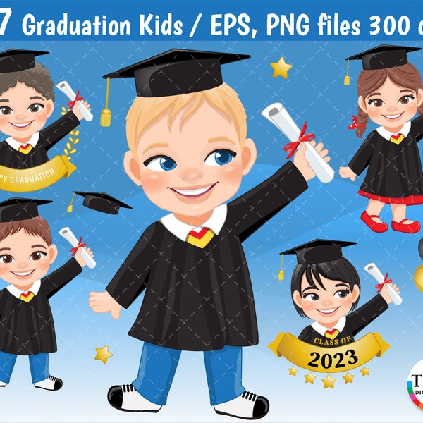 Graduation Clipart, Graduation Clip Art, Graduation Kids, Graduating ...