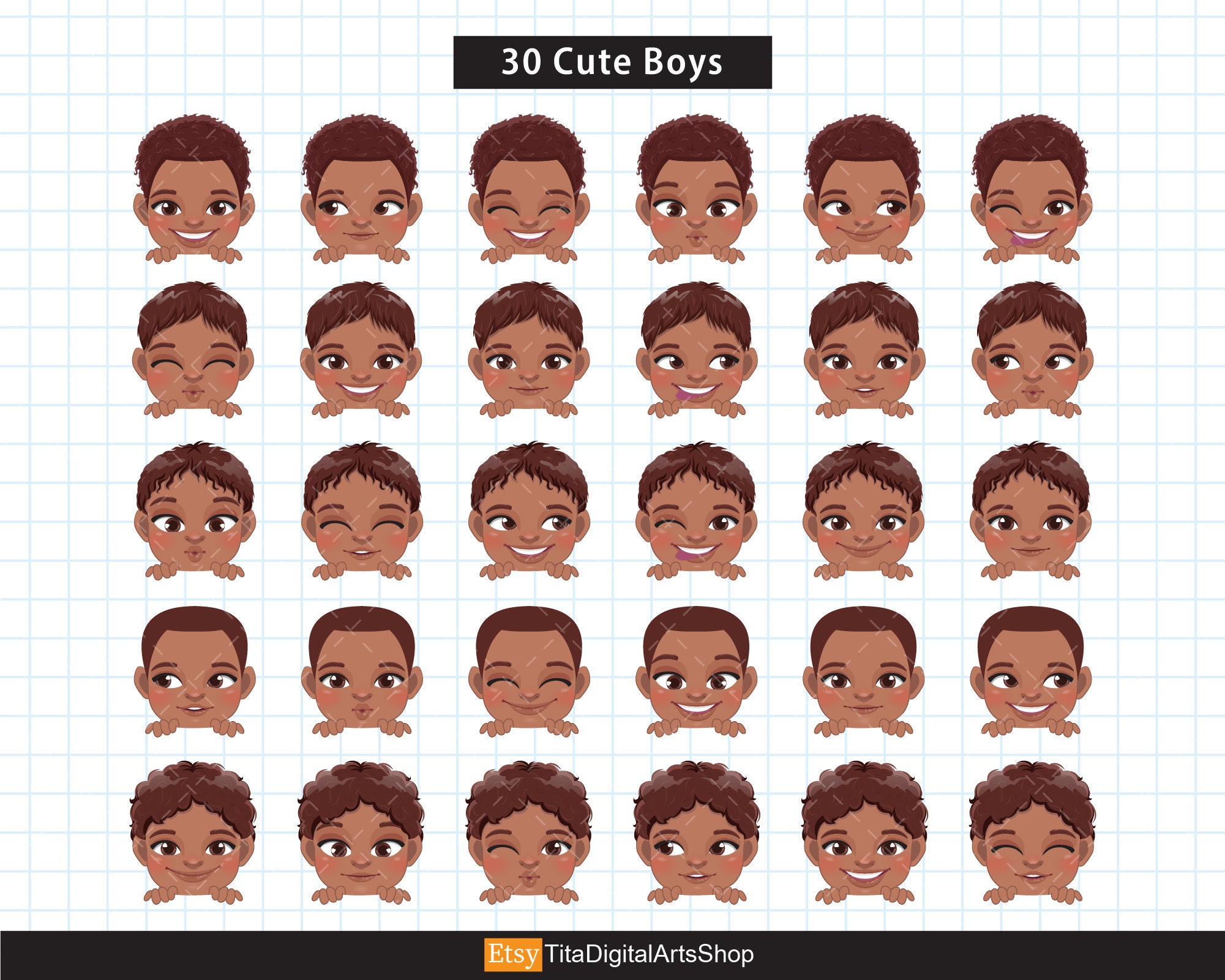 Peekaboo Black Kids Clipart, Peekaboo American African Boy & Girl, Peek ...