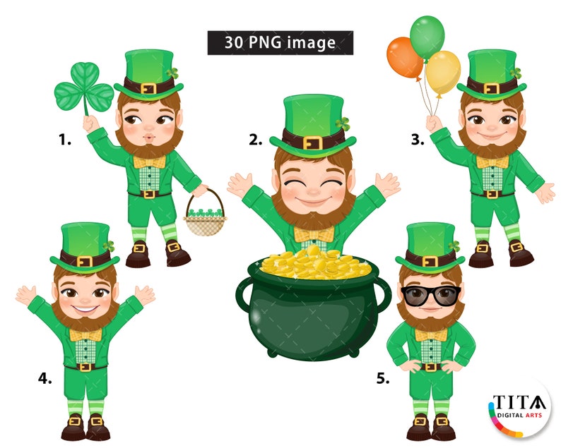 St. Patrick Day Clipart Leprechaun Clipart Saint - Etsy