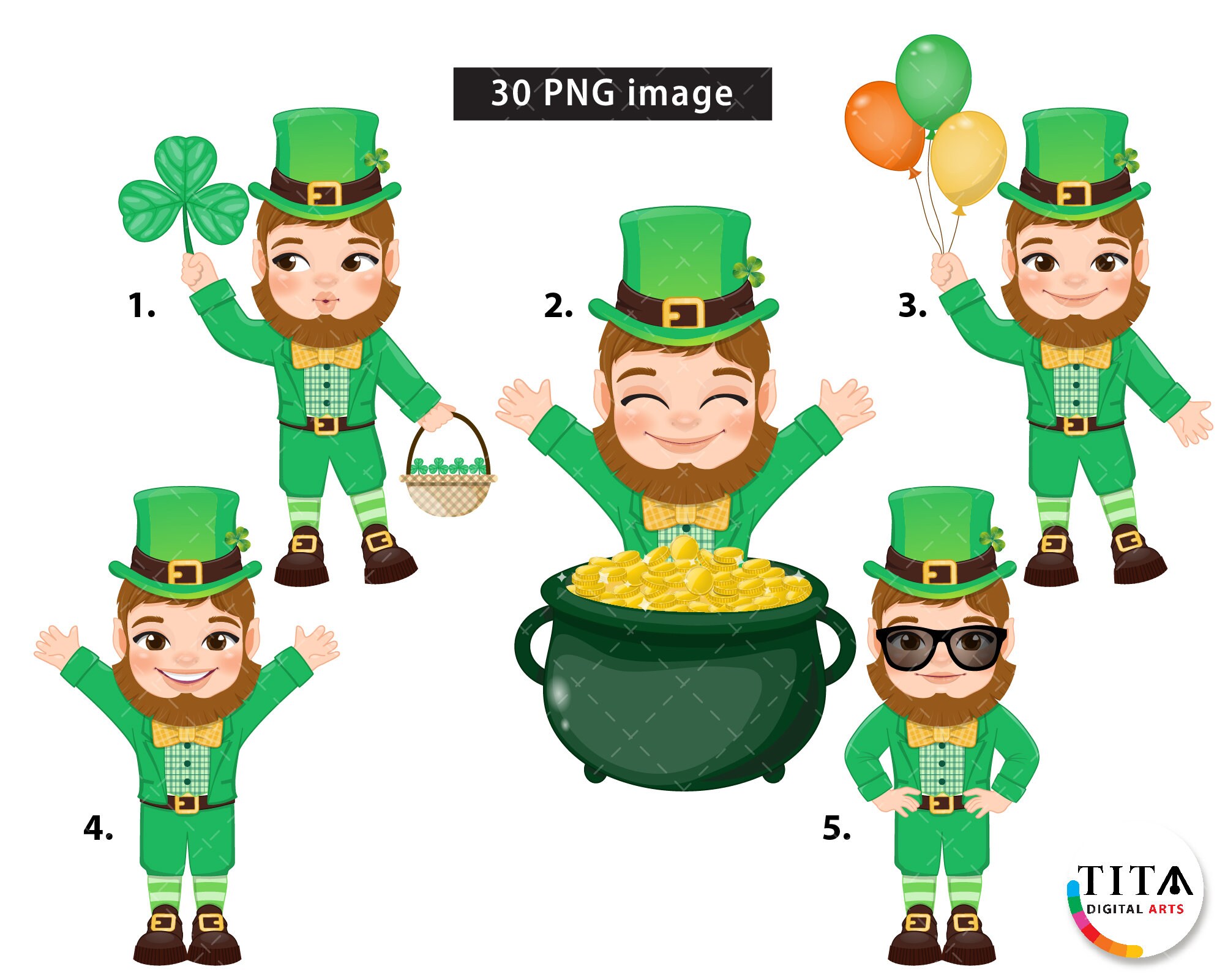 St. Patrick Day Clipart Leprechaun Clipart Saint - Etsy