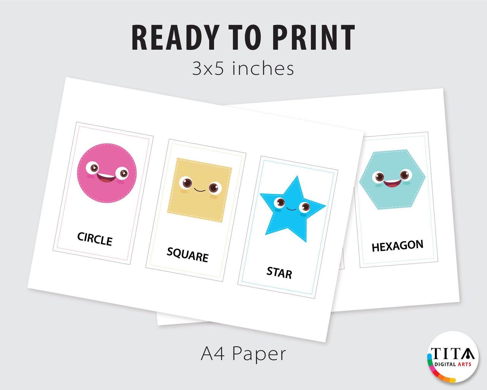 Geometric Shapes Clipart, Basic Shapes Flashcards, Kawaii Shapes ...