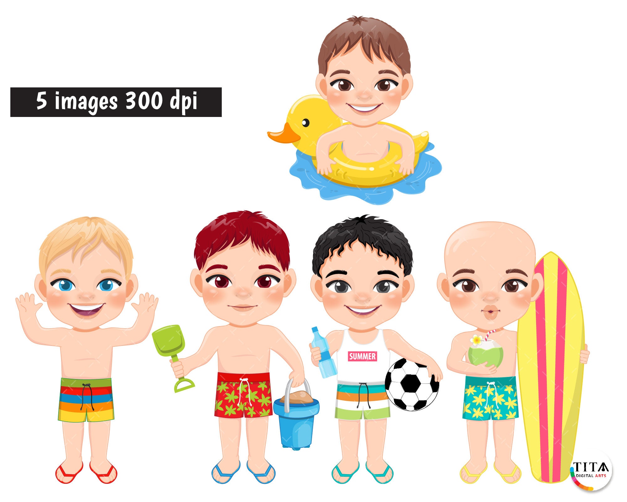 Beach Boy Clipart, Beach Clipart, Boy Clipart, Pool Boy Clipart ...