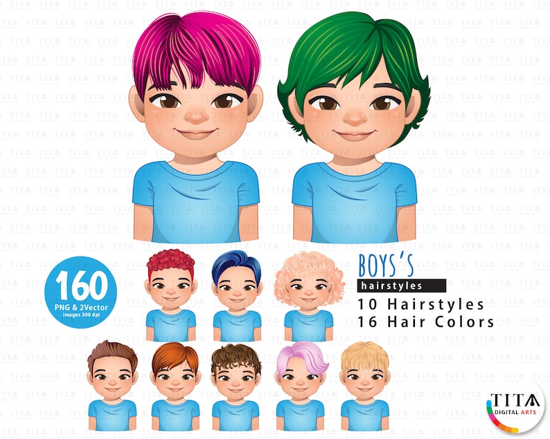 Men's Hairstyles Clipart, Boy Hair Clipart, Male Hairstyle, Man Hair ...