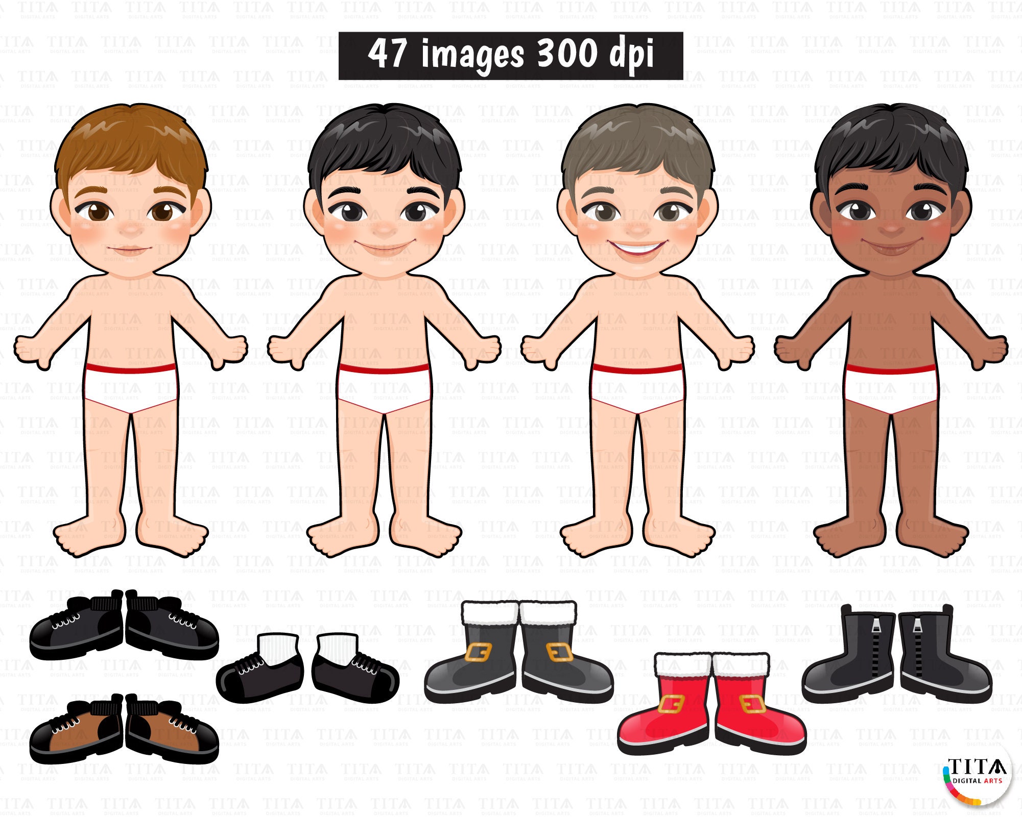 Paper Dolls Boys Clipart, Christmas Outfits Boy, Winter Outfits, Casual ...