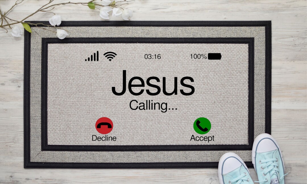 Jesus is Calling Doormat, Jesus Loves You, Christian Gifts, Christian ...