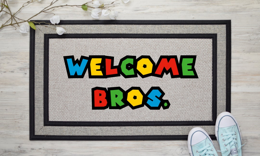 Welcome Bros Doormat, Mario Bros Doormat, Gamer, Nintendo, Video Games ...