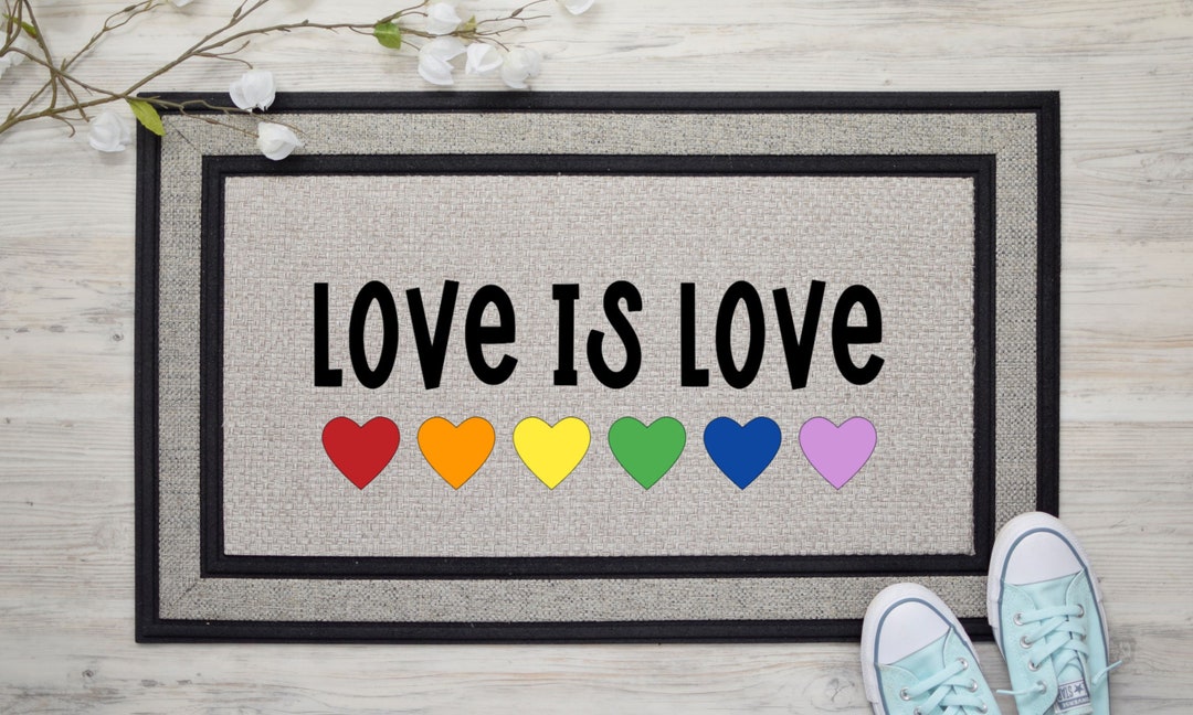 Love is Love Door Mat, Pride Doormat, Pride Home Decor, LGBTQ Welcome ...