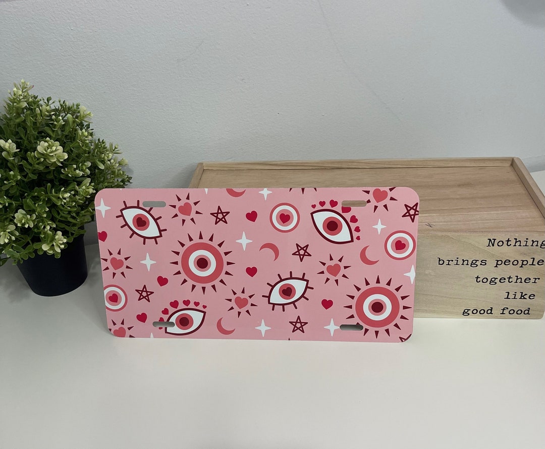 Evil Eye License Plate, Pink Evil Eye Car Tag, Pink License Plate, Pink ...