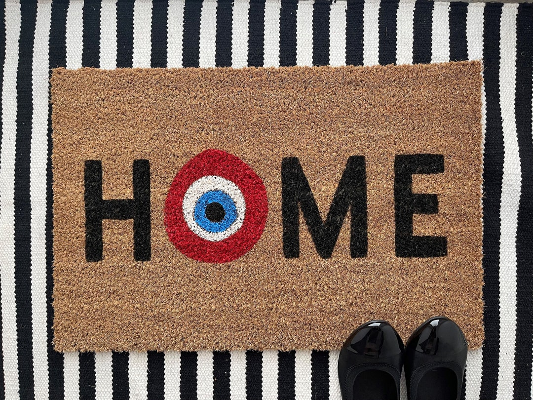 Red Evil Eye Doormat, Protect Your Energy Doormat, Boho Doormat, Home ...