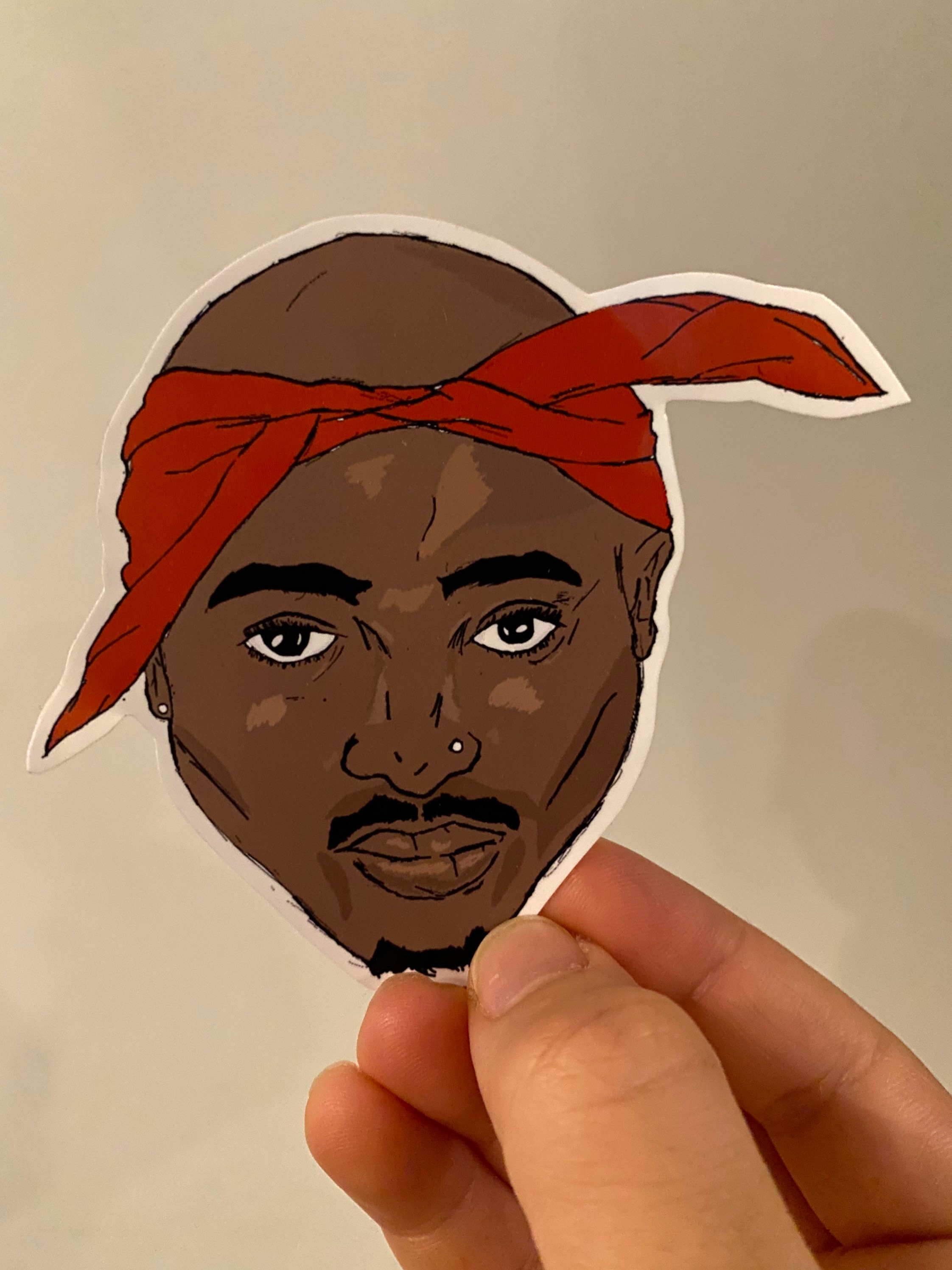 Tupac Sticker / 2pac Sticker / Realistic Tupac Sticker / Water ...