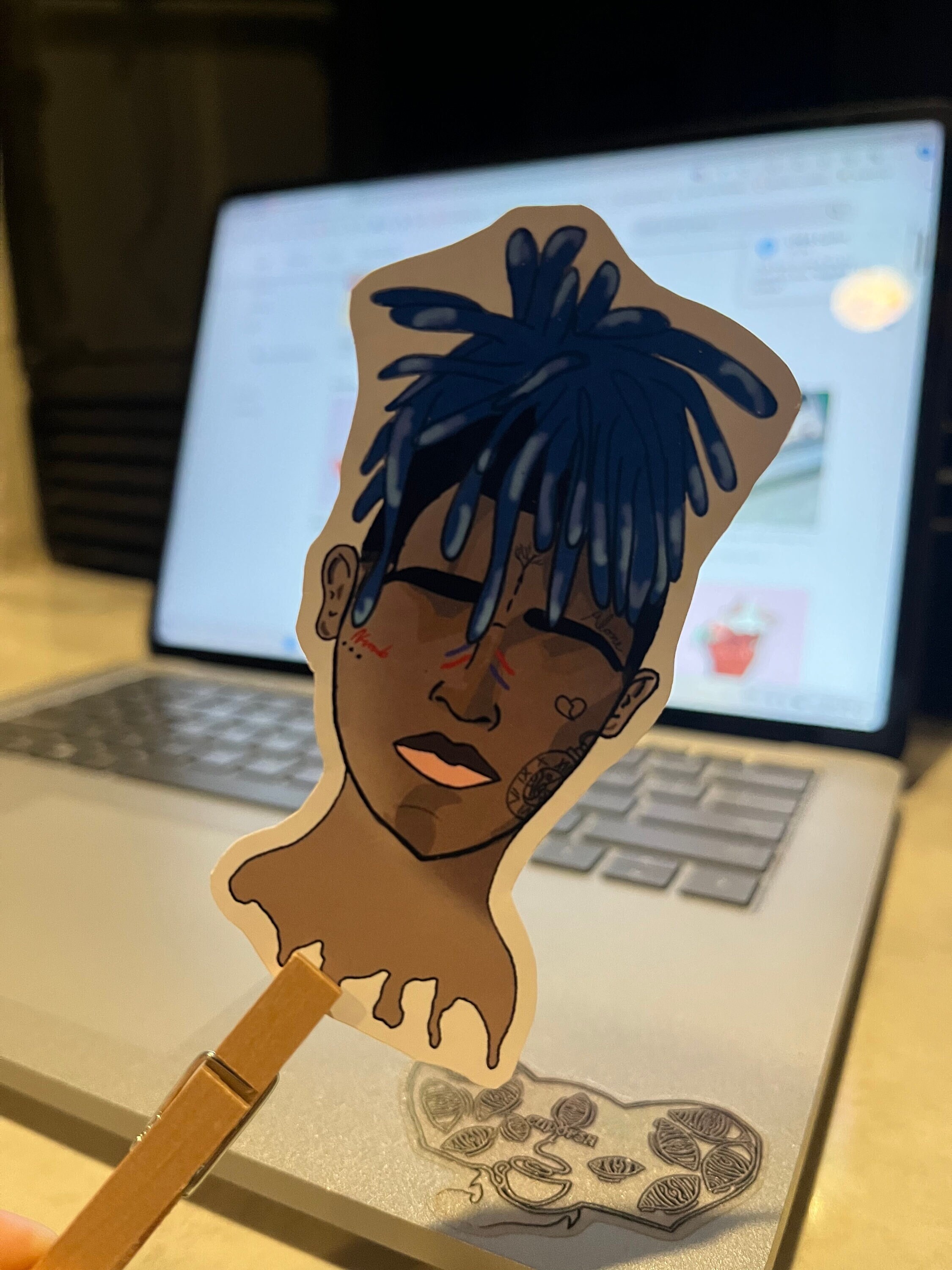 Xxxtentacion Blue Hair Sticker Xxxtentacion Sticker Jahseh Sticker Matte Sticker Glossy