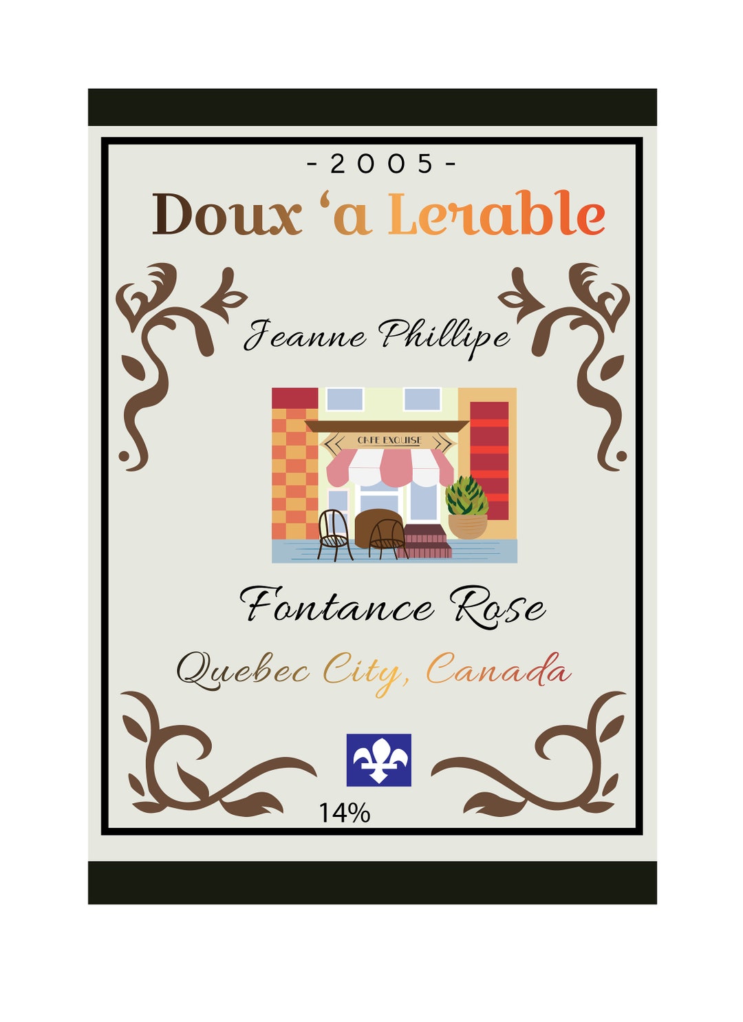 Doux á Lérable, Custom French Wine Label, Vinyl Stickers, Fridge ...