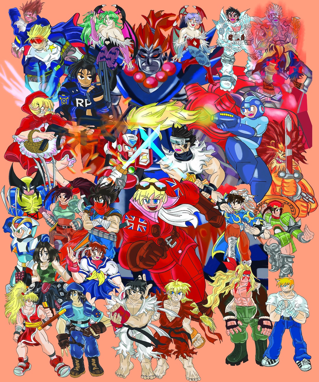 Capcom Fighting Tribute Poster – Street Fighter, Marvel Vs Capcom Art ...