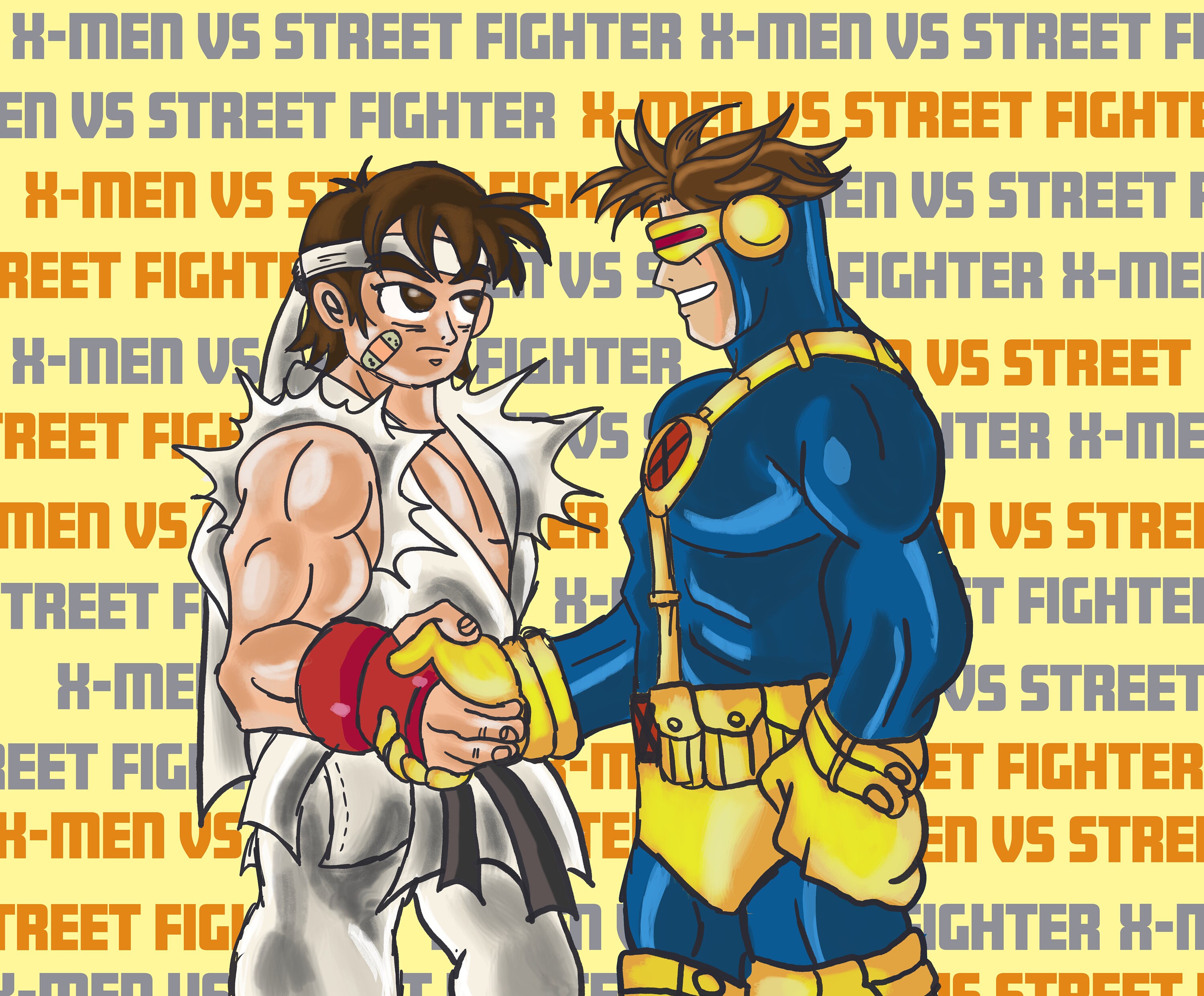 X Men Vs Street Fighter, Cyclops and Ryu, Marvel Vs Capcom Prints ...