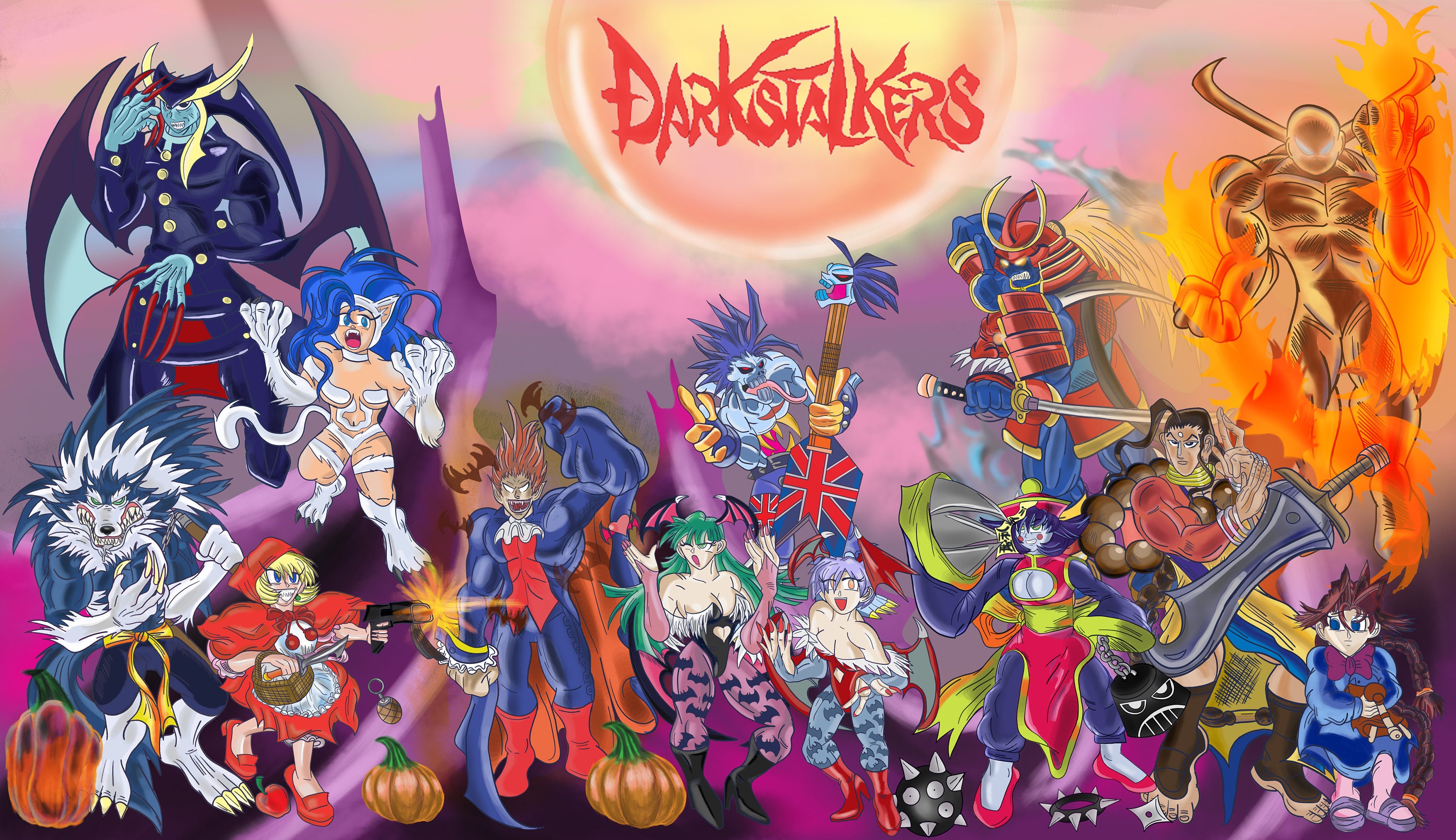 Darkstalkers the Night Warriors Art Print Street Fighter, Video Game ...