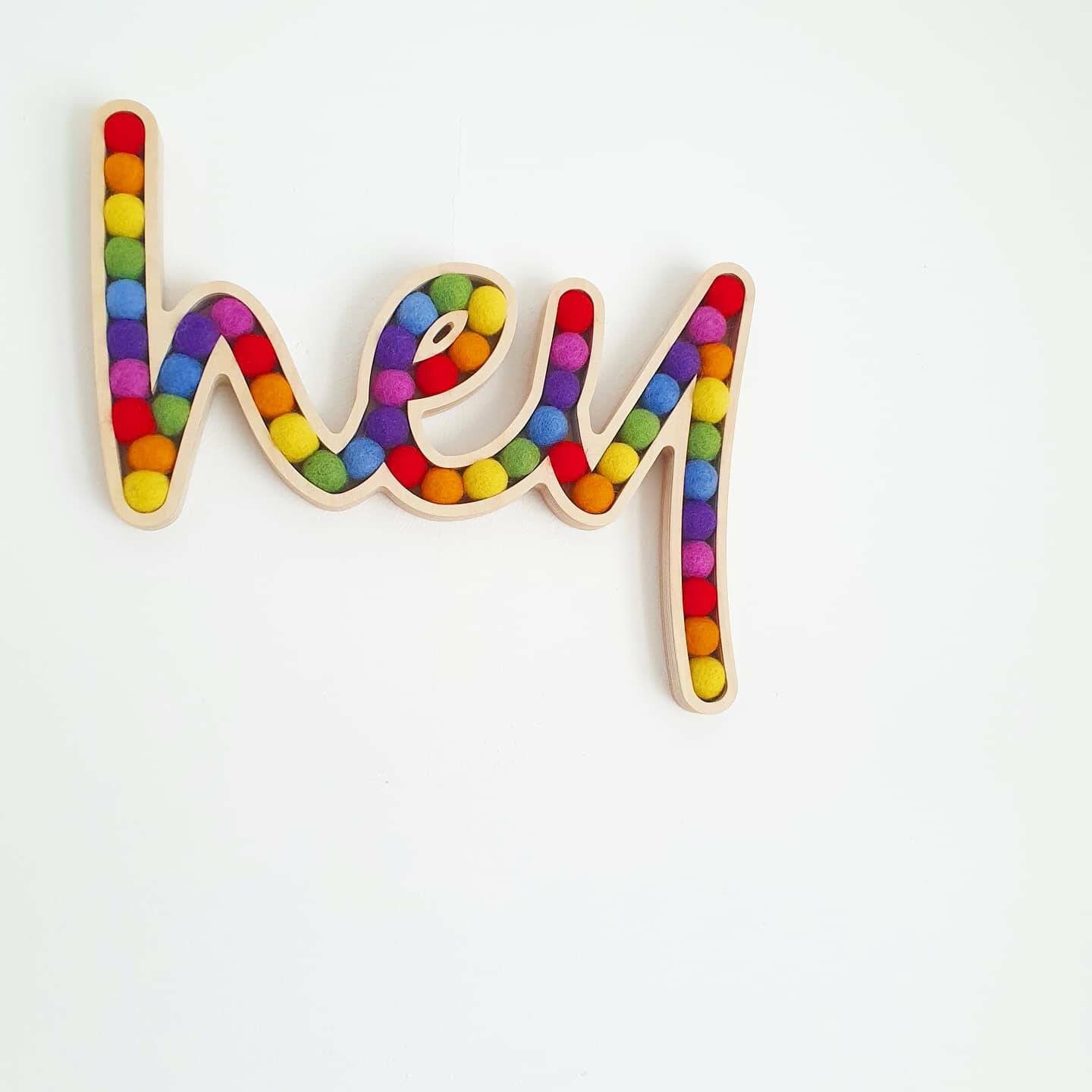 Wooden 'hey' sign made from sustainable plywood and | Etsy