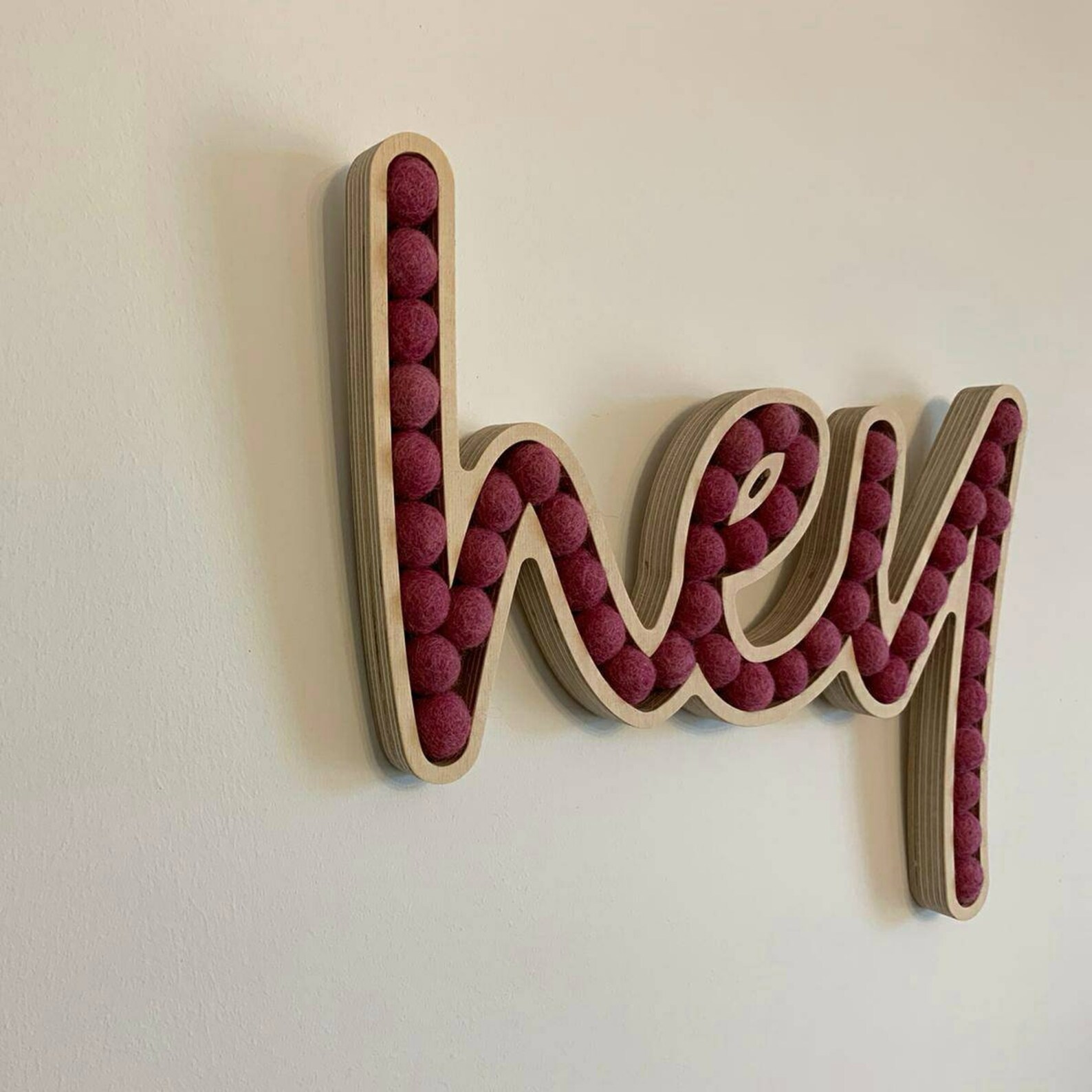 Wooden 'hey' sign made from sustainable plywood and | Etsy