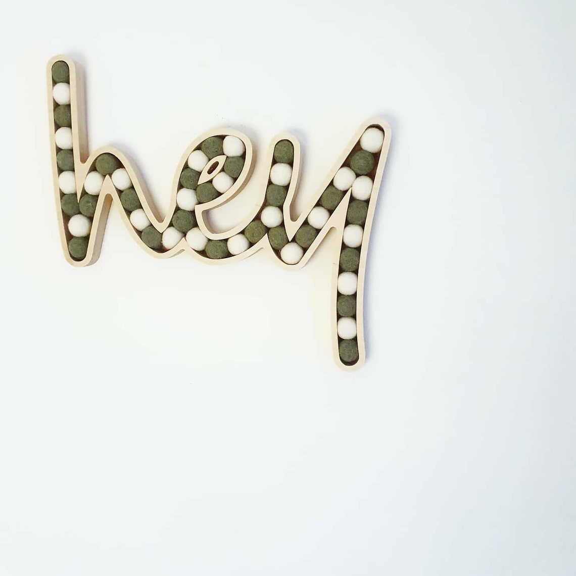 Wooden 'hey' sign made from sustainable plywood and | Etsy