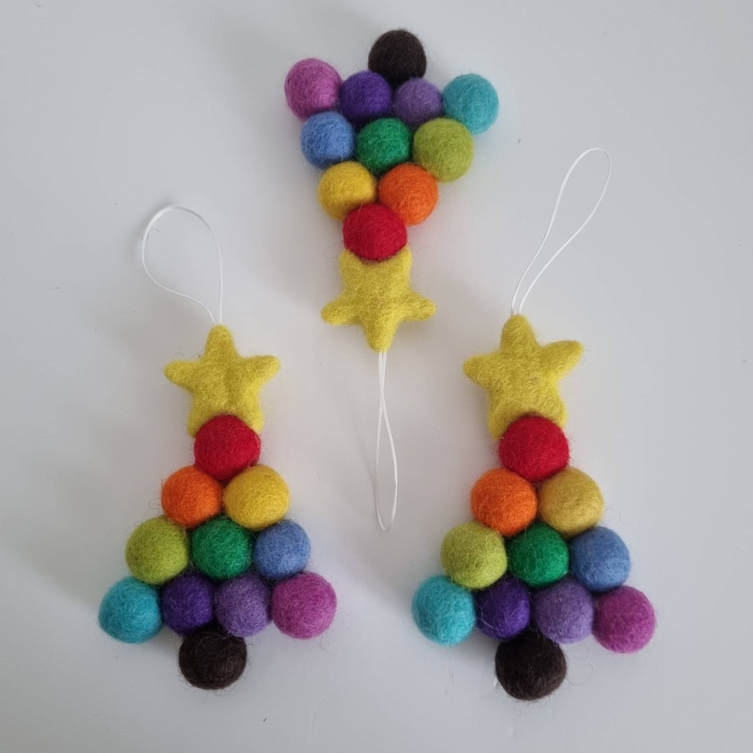 Rainbow Christmas Tree Decorations - Etsy