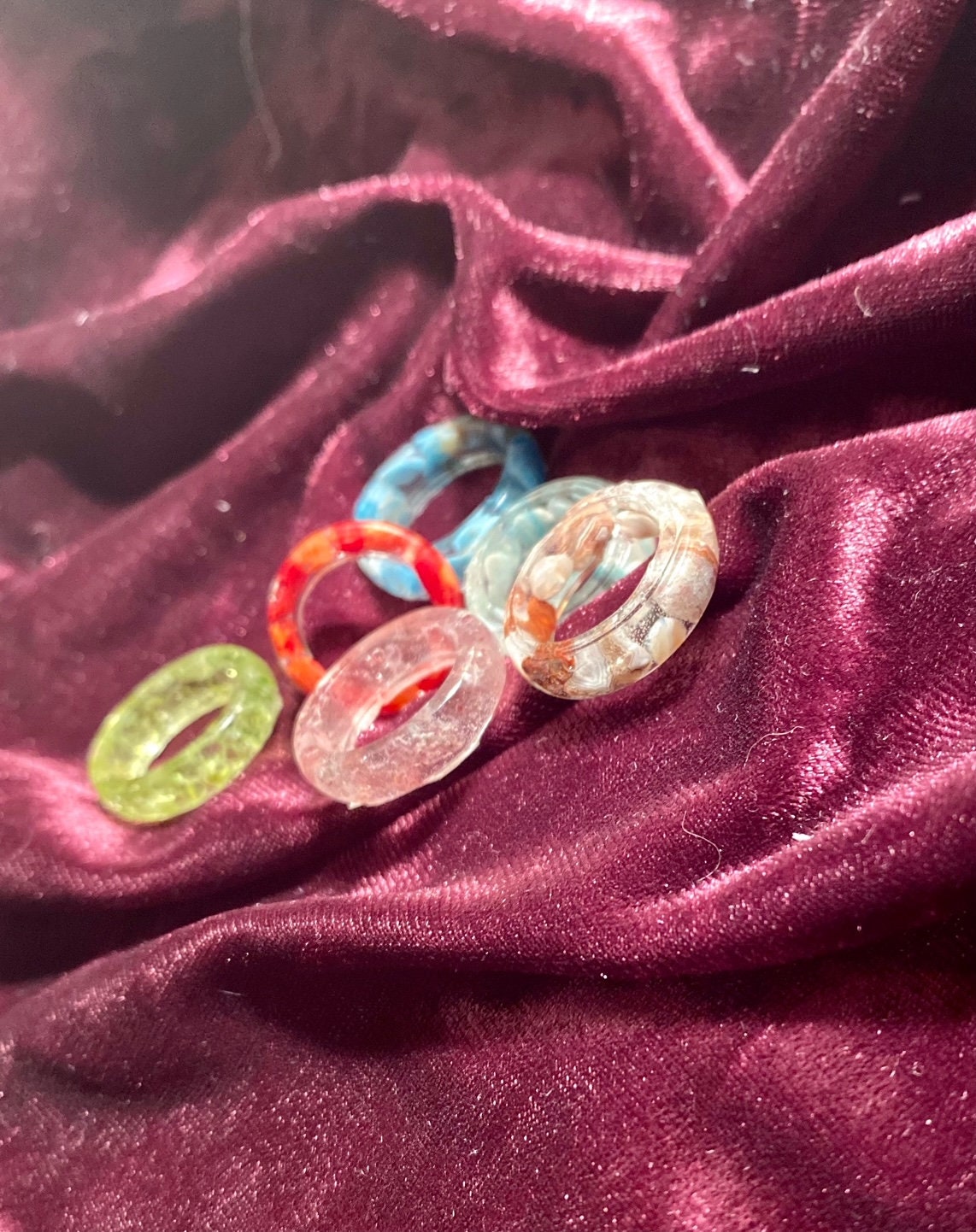 Resin Stone Chip Ring / Genuine Crystal Chips / Resin / - Etsy