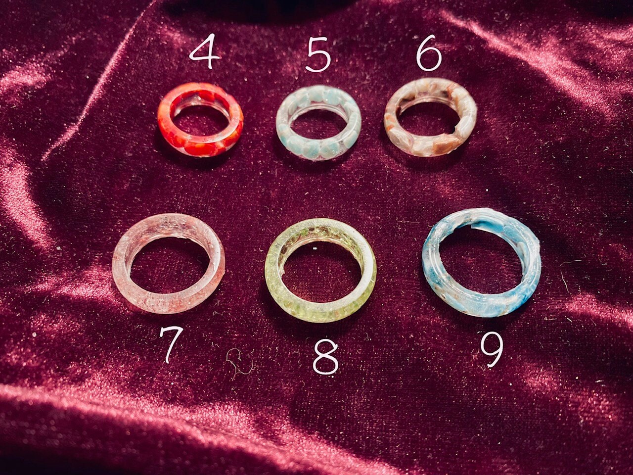 Resin Stone Chip Ring / Genuine Crystal Chips / Resin / - Etsy