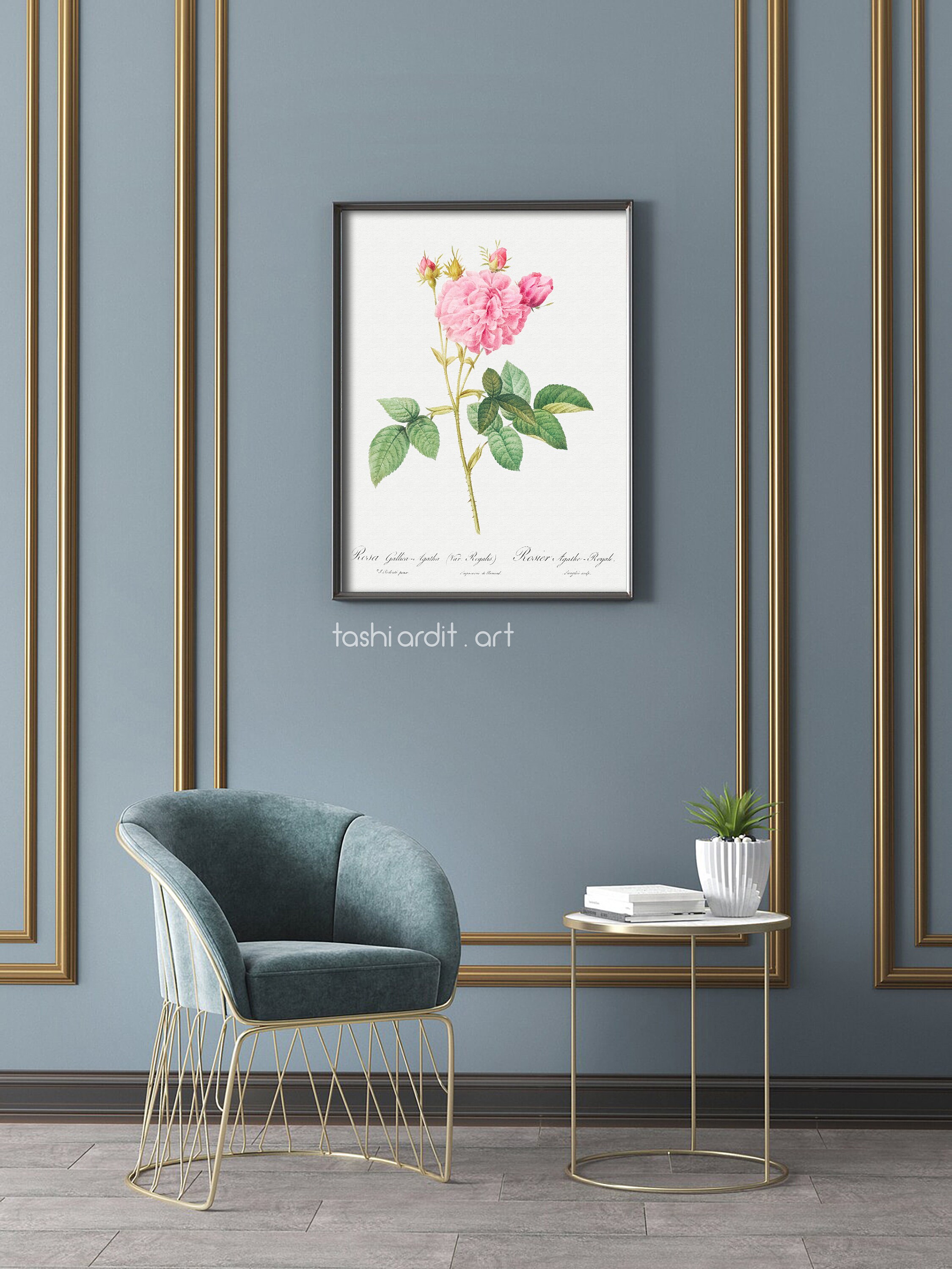 Flower Wall Art Floral Poster Beach House Decor Vintage Flower Painting ...