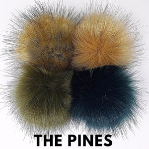 Woodland Colors of Faux Fur Pom Poms for Hats Scarfs Crafts and Crochet ...