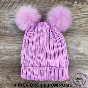 Custom Size Orchid Faux Fur Pom Poms for Crochet Crafts Hats and ...