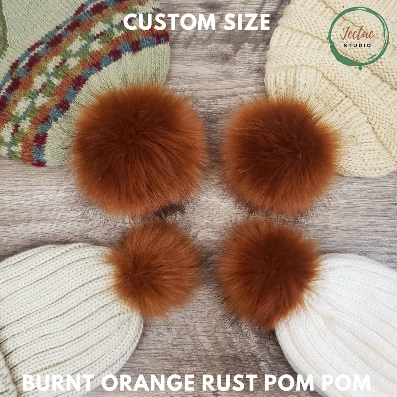 Faux Fur Pom Pom Rust - Etsy