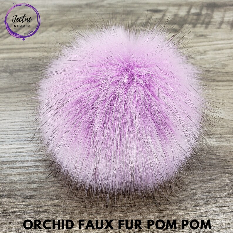 Custom Size Orchid Faux Fur Pom Poms for Crochet Crafts Hats and ...