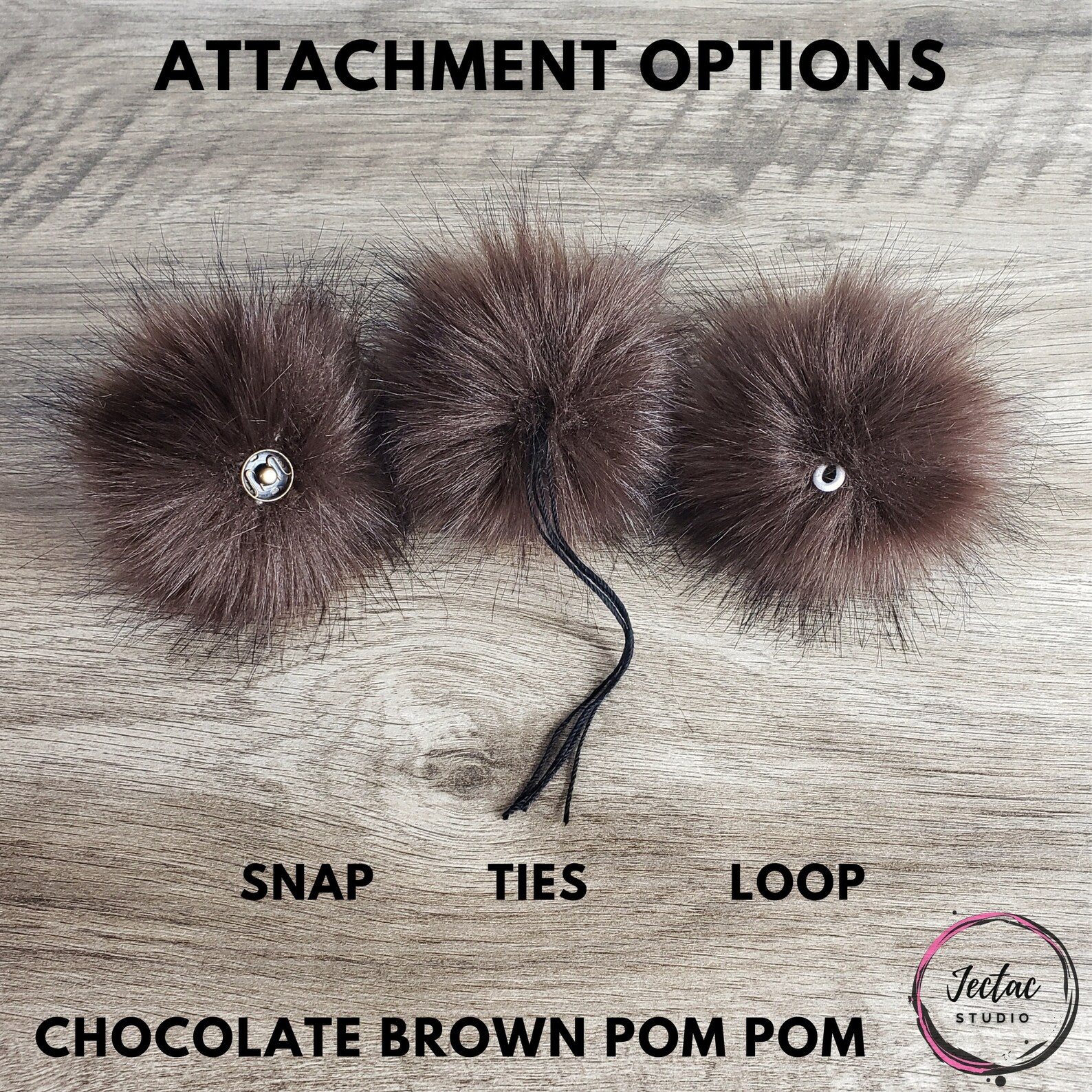 Custom Size Chocolate Brown Faux Fur Pom Poms for Knitted Beanies Hats ...