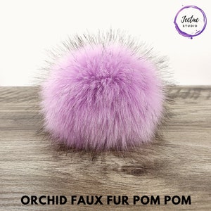 Custom Size Orchid Faux Fur Pom Poms for Crochet Crafts Hats and ...