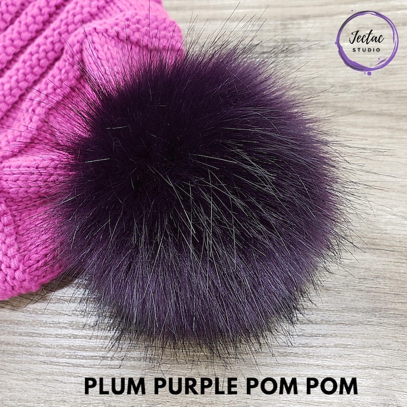 Dark Purple Pom Pom Fur - Etsy
