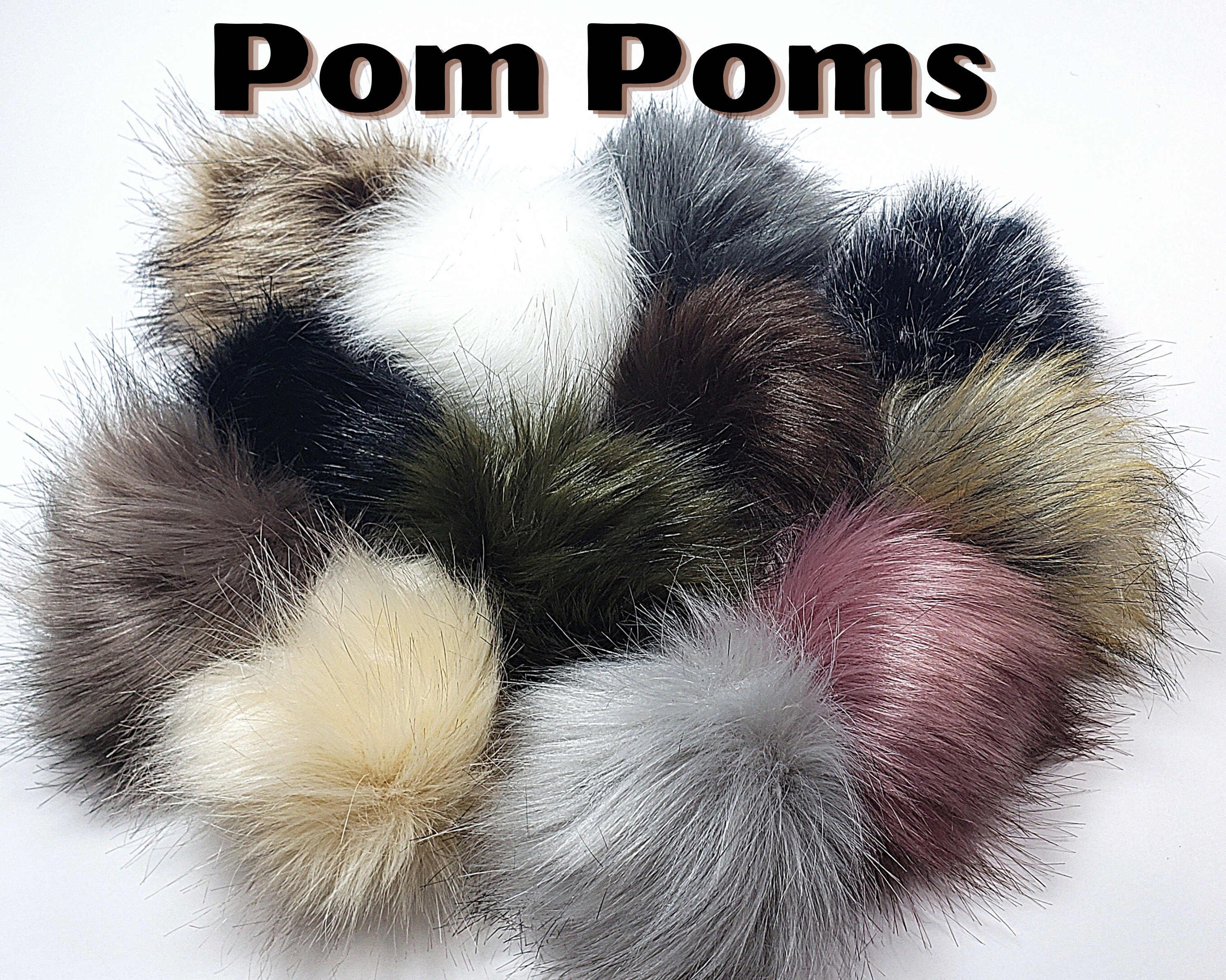 Large Neutral Pom Poms for Crafts Natural Color Tufts for Hats - Etsy