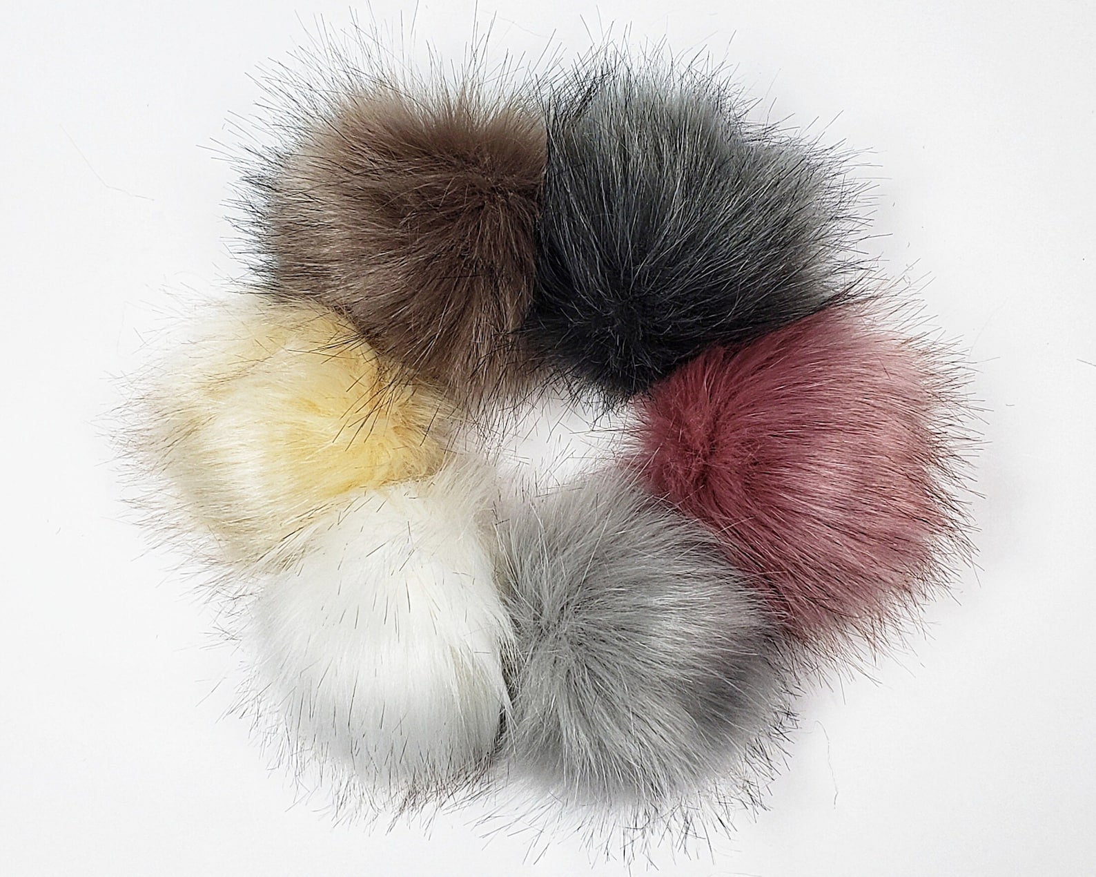 Large Neutral Pom Poms for crafts Natural color tufts for hats | Etsy