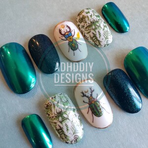 15pc Custom Beetle Wing Insect Press on Nails - Etsy