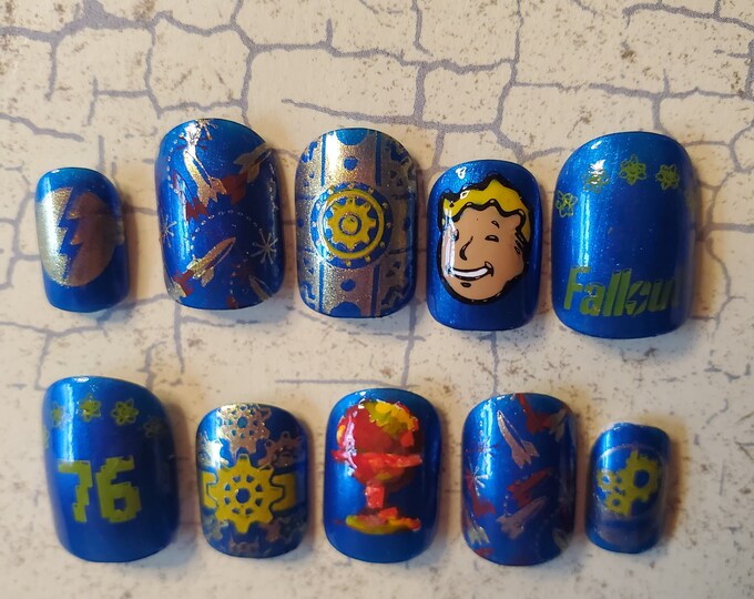 Fallout Press on Nails, Vault Boy, Custom Press on Nails - Etsy